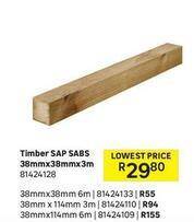 Timber sap sabs 38mmx38mmx3m offer at Leroy Merlin