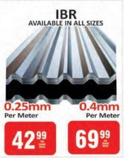 IBR AVAILABLE IN ALL SIZES 0.4mm offer at KitKat Cash and Carry