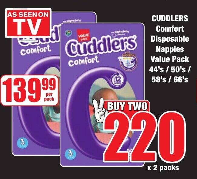 CUDDLERS Comfort Disposable Nappies Value Pack offer at Boxer Superstores