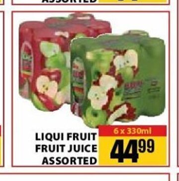 Liqui Fruit Fruit Juice Assorted 6 x 330ml offer at Jumbo