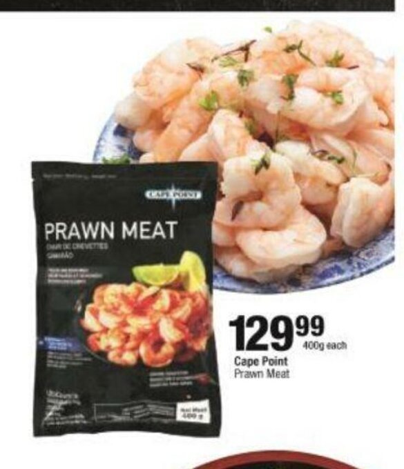 Cape Point Prawn Meat 400g each offer at Checkers