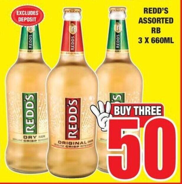 REDD'S ASSORTED RB 3 X 660ML offer at Boxer Liquors
