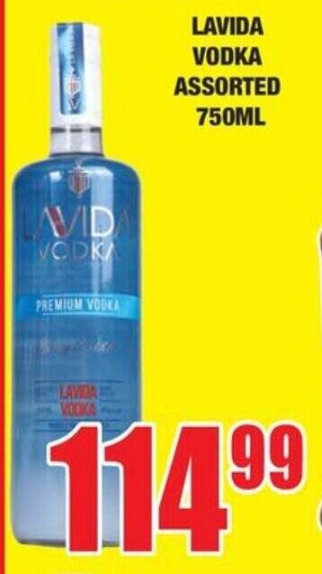 LAVIDA VODKA ASSORTED 750ML offer at Boxer Liquors