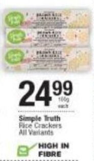 Simple Truth Rice Crackers All Variants 100g offer at Checkers
