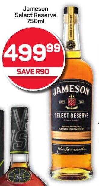 Jameson Select Reserve 750ml offer at Pick n Pay Hypermarket