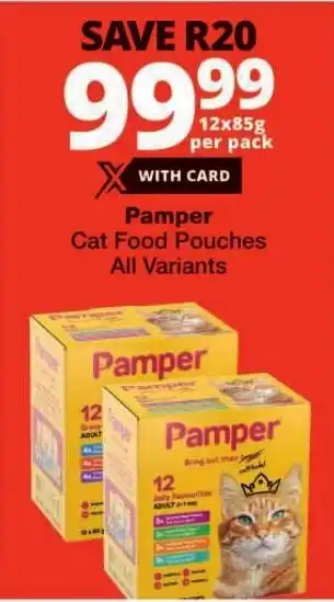 Pamper Cat Food Pouches All Variants offer at Checkers
