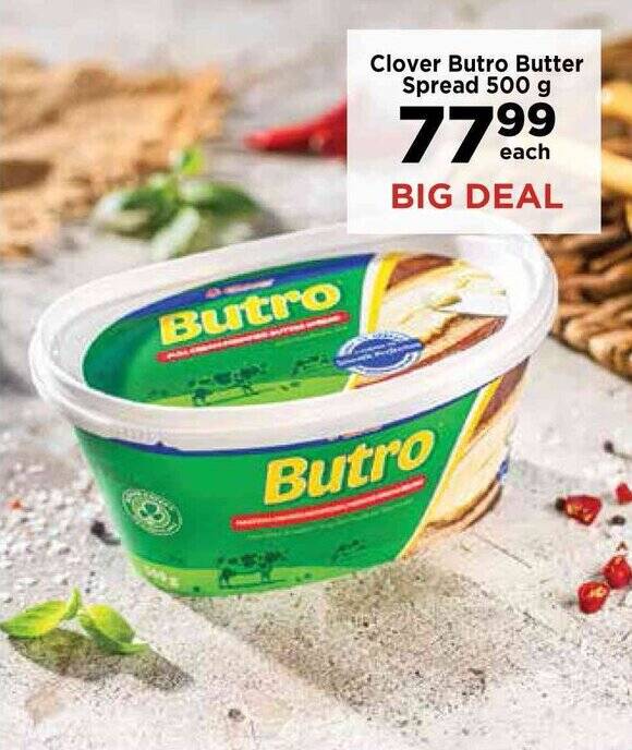 Clover Butro Butter Spread 500g offer at Food Lover's Market