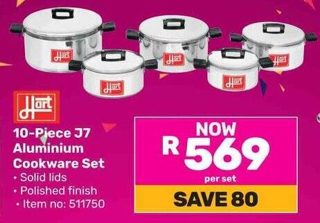 Hart 10-Piece 37 Aluminium Cookware Set offer at Game