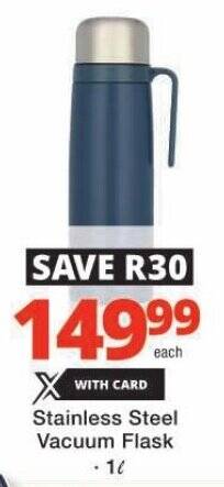 Stainless Steel Vacuum Flask offer at Checkers