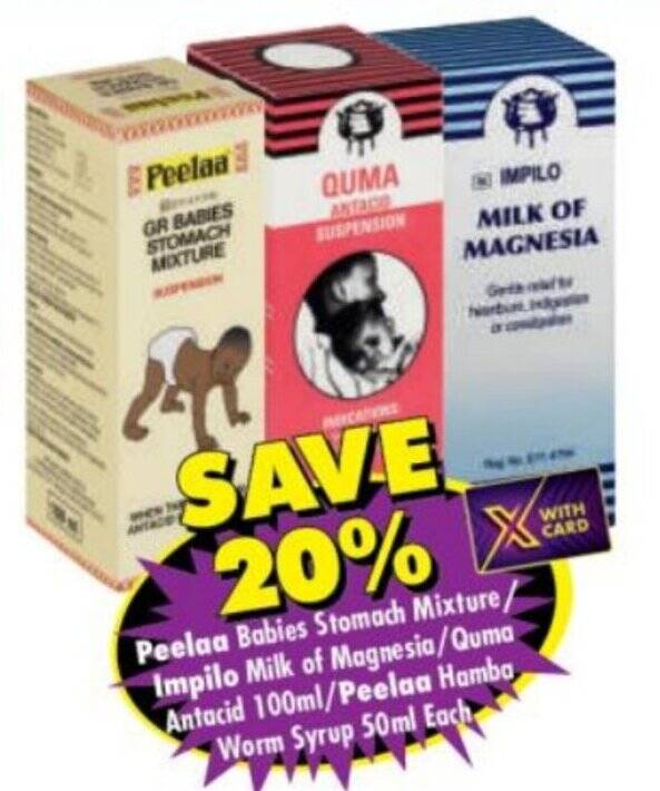 Peelaa Babies Stomach Mixture/ Impilo Milk of Magnesia/Quma Antacid ...