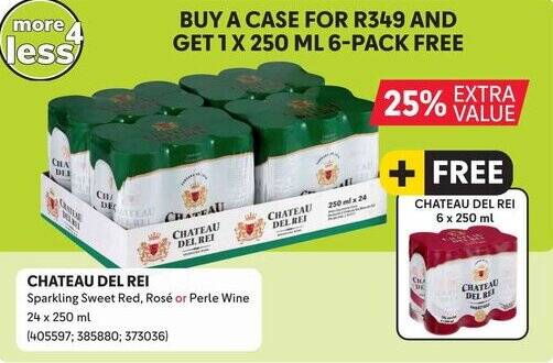 CHATEAU DEL REI Sparkling Sweet Red, Rosé or Perle Wine + FREE CHATEAU ...