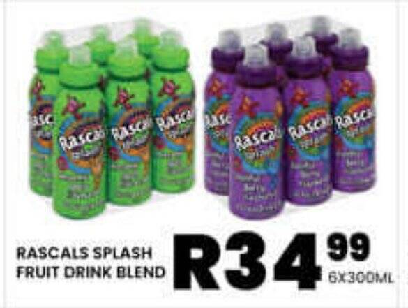 RASCALS SPLASH FRUIT DRINK BLEND offer at Take 'n Pay