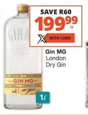 Gin MG London Dry Gin offer at Checkers