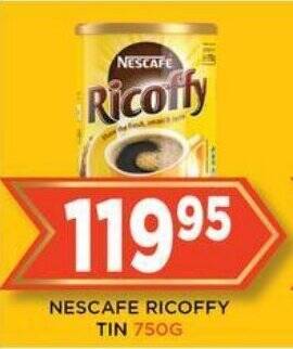NESCAFE RICOFFY TIN 750G offer at Goal Supermarket