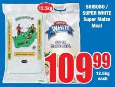 SHIBOBO/ SUPER WHITE Super Maize Meal offer at Boxer