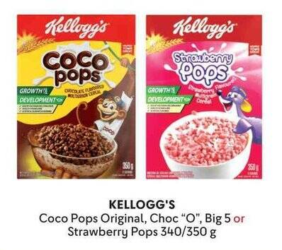 KELLOGG'S Coco Pops Original, Choc "O", Big 5 or Strawberry Pops 340 ...
