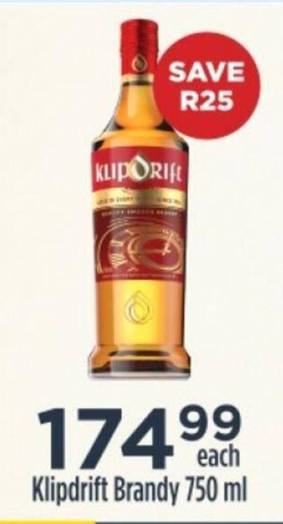 Klipdrift Brandy 750 ml offer at Diamond Discount Liquor