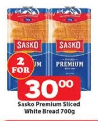 Sasko Premium Sliced White Bread 700g offer at Check Save