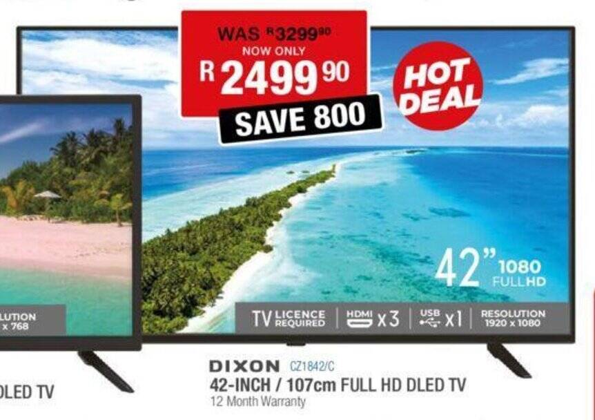 DIXON 42-INCH/ 107cm FULL HD DLED TV offer at Cash Crusaders
