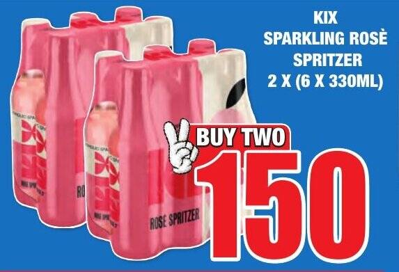 KIX SPARKLING ROSÈ SPRITZER 2 X (6 X 330ML) offer at Boxer Liquors
