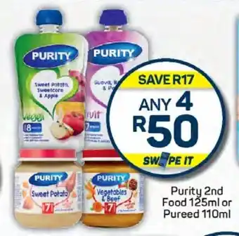 Purity 2nd Food 125ml or Pureed 110ml offer at Pick n Pay Hypermarket