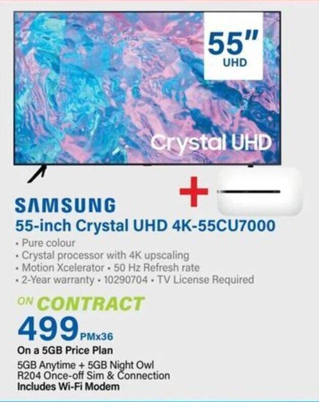 SAMSUNG 55-inch Crystal UHD 4K-55CU7000 offer at Incredible Connection