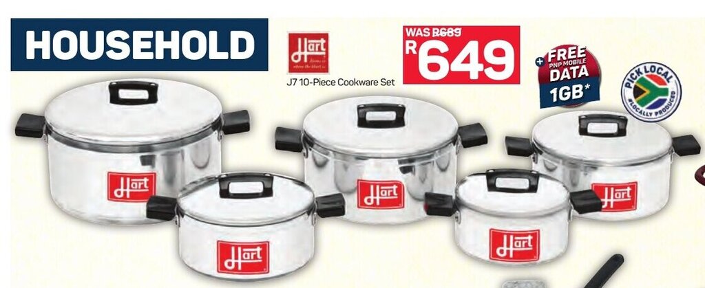 Hart J7 10-piece Cookware Set offer at Pick n Pay