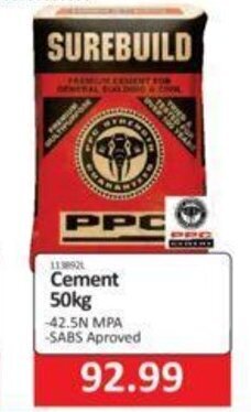 Surebuild Cement 50kg offer at KitKat Cash and Carry