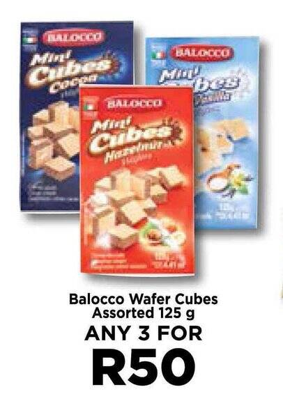 Balocco Wafer Cubes Assorted 125g offer at Food Lover's Market