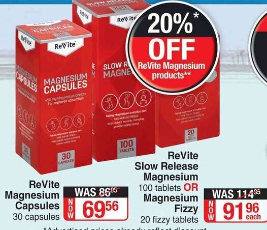 ReVite Magnesium Capcules offer at Dis-Chem