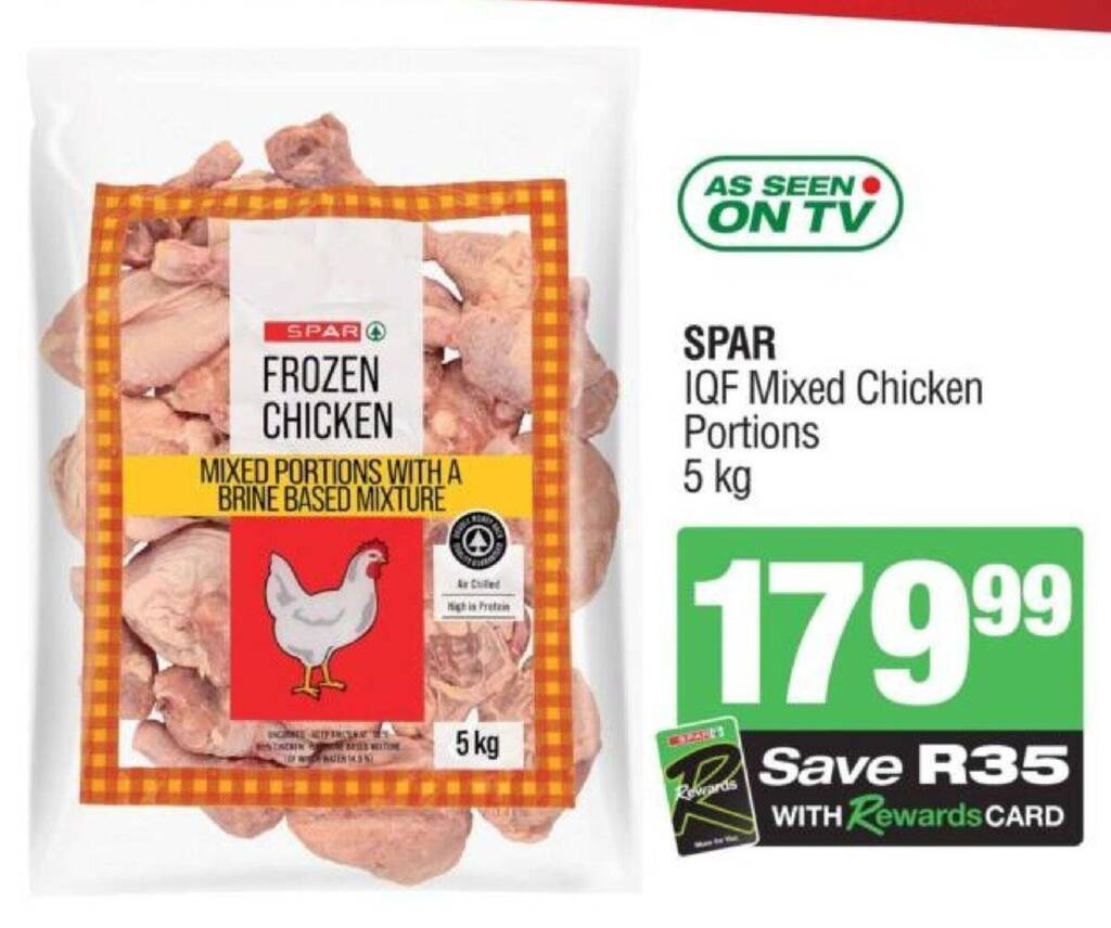 SPAR IQF Mixed Chicken Portions 5kg offer at Spar