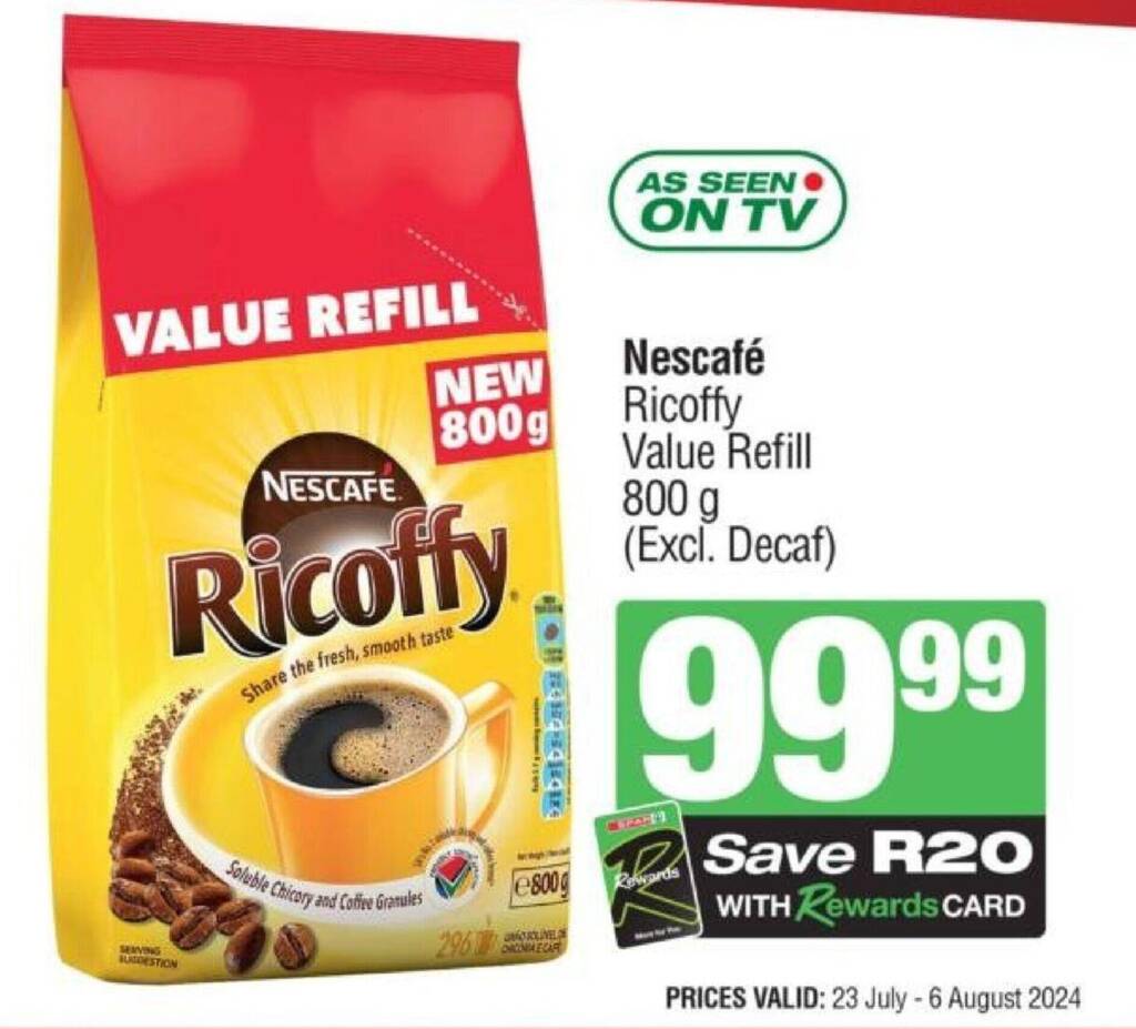 Nescafé Ricoffy Value Refill 800 g (Excl. Decaf) offer at Spar