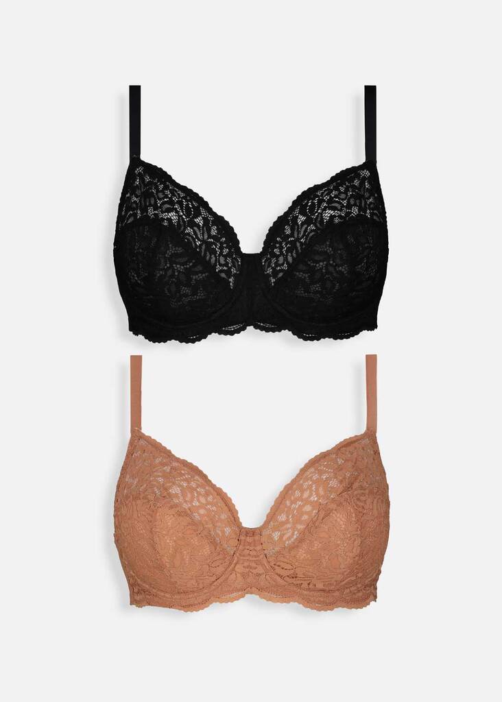 Lace DD+ Non Padded Underwire Full Cup Bras 2 Pack offer at Woolworths
