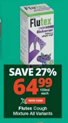 Flutex Cough Mixture All Variants offer at Checkers