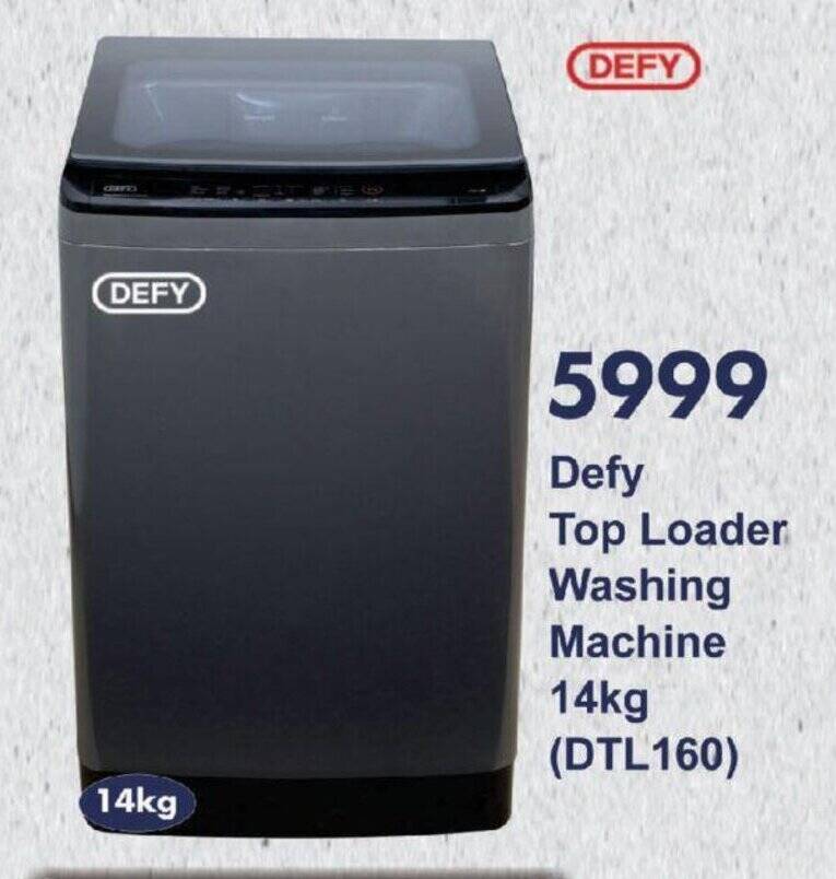 Defy Top Loader Washing Machine 14kg (DTL160) offer at President Hyper