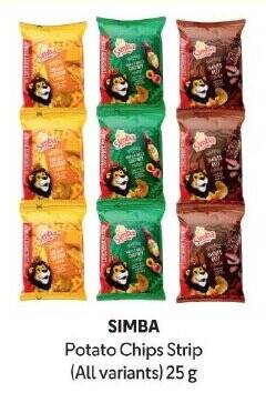 SIMBA Potato Chips Strip (All variants) 25g offer at Makro