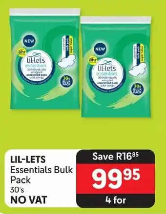 LIL-LETS Essentials Bulk Pack 30's offer at Makro