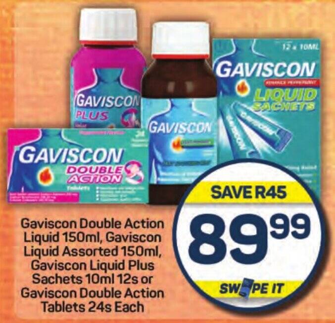 Gaviscon Double Action Liquid, Gaviscon Liquid Assorted, Gaviscon ...