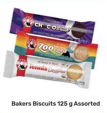 Bakers Biscuits 125 g Assorted offer at Game