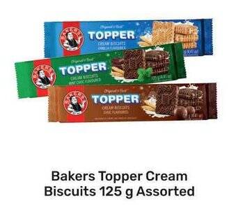 Bakers Topper Cream Biscuits 125 g Assorted offer at Game