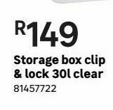 Storage box clip & lock 30l clear offer at Leroy Merlin