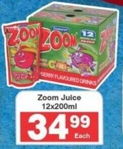 Zoom Juice 12x200ml offer at Frontline