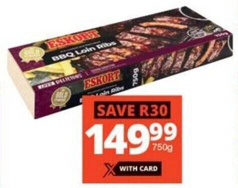 Eskort BBQ Marinated Pork Loin Ribs Each offer at Checkers