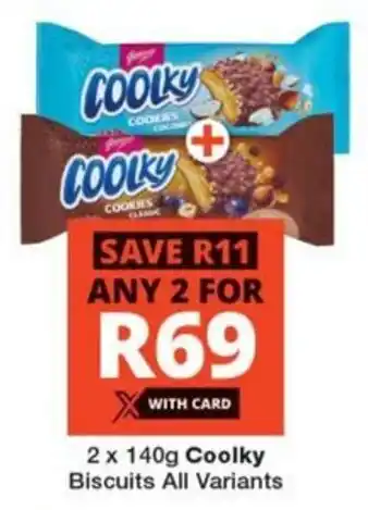 2 x 140g Coolky Biscuits All Variants offer at Checkers