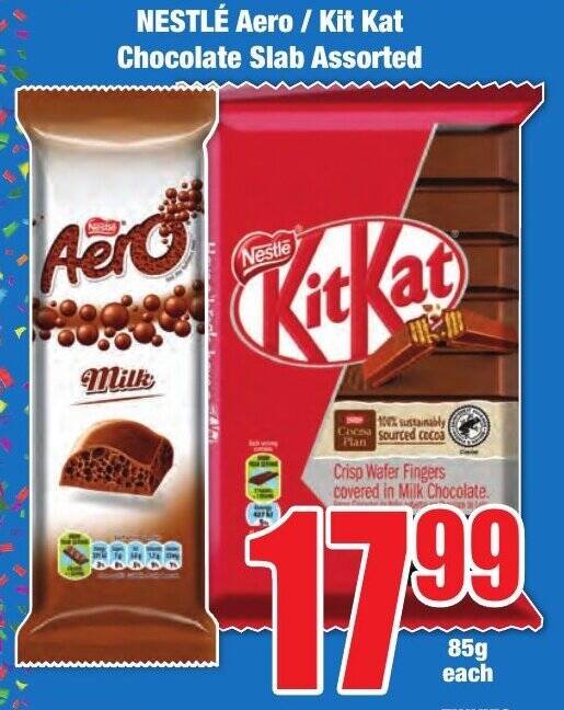 NESTLÉ Aero/ Kit Kat Chocolate Slab Assorted offer at Boxer Superstores