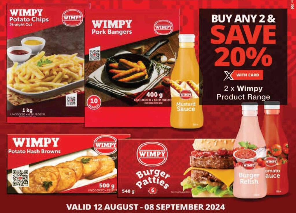 2 x Wimpy Product Range offer at Checkers