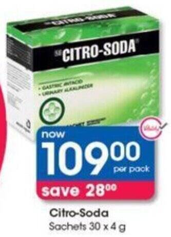 Citro-Soda Sachets 30 x 4 g offer at Clicks