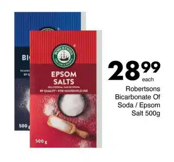 Robertsons Bicarbonate Of Soda / Epsom Salt 500g offer at Save Hyper