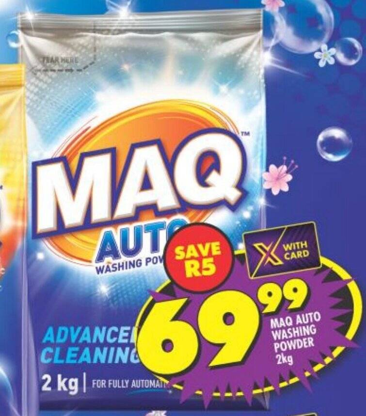 MAQ AUTO WASHING POWDER 2kg offer at Shoprite