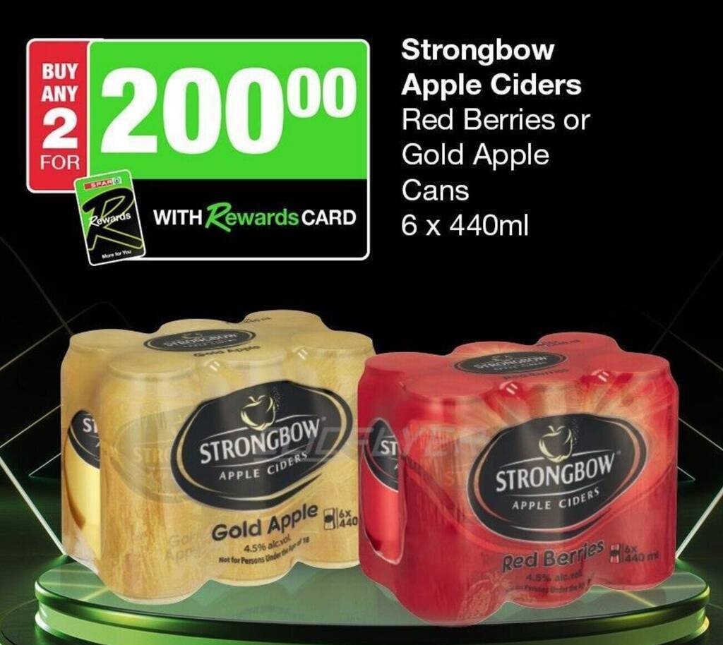 Strongbow Apple Ciders Red Berries or Gold Apple Cans 6x440ml offer at ...